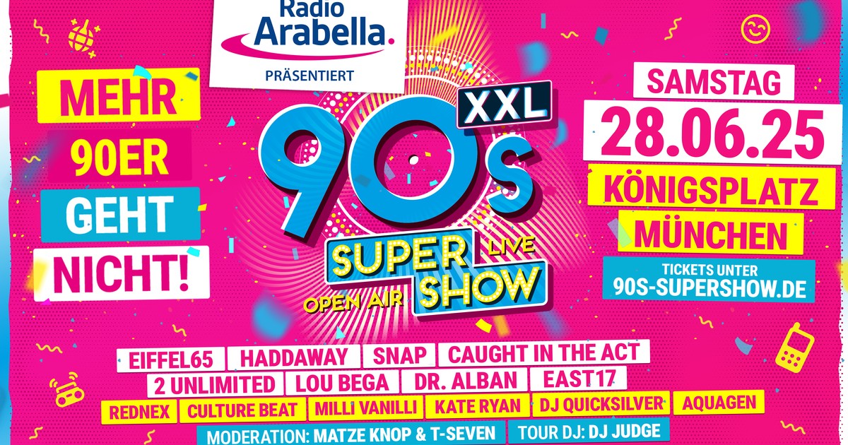 90s XXL Super Show in München: Jetzt Tickets sichern